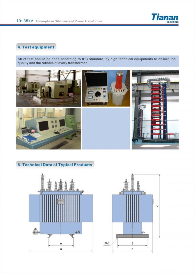 On - Load Tap Changer Oil Immersed Distribution Transformer 33 Kv 5000kva