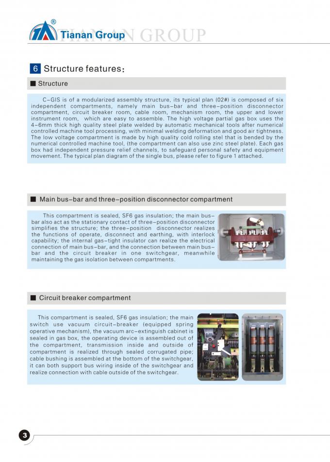 C - Gis Gas Insulated Switchgear 24kv Cubicle Type Metal Clad With Vcb